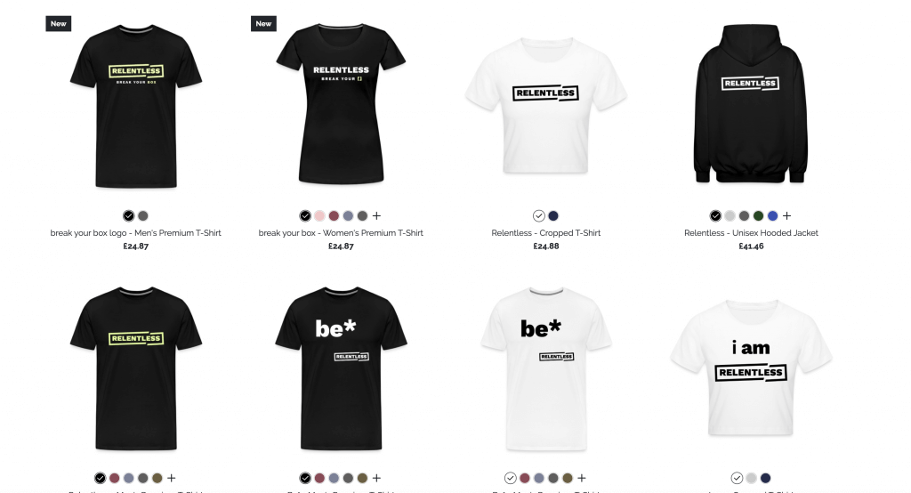 New designs in the webshop - Relentless Method